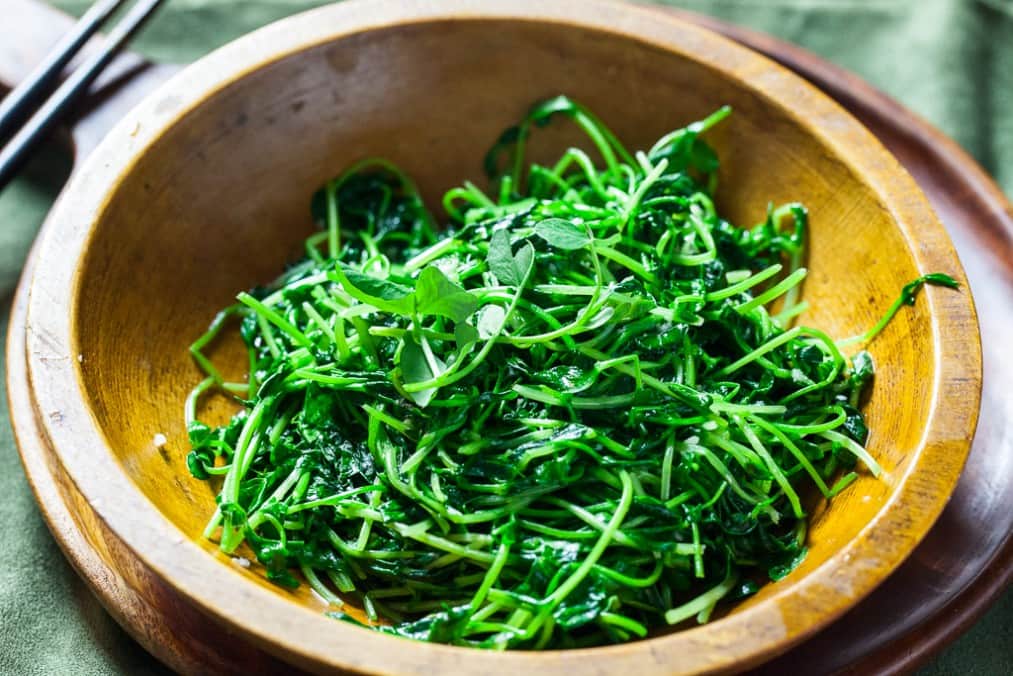 Chinese Stir Fried Pea Shoots • Steamy Kitchen Recipes