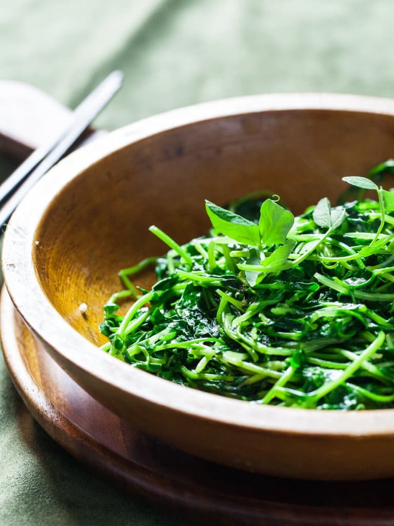 Chinese Stir Fried Pea Shoots • Steamy Kitchen Recipes
