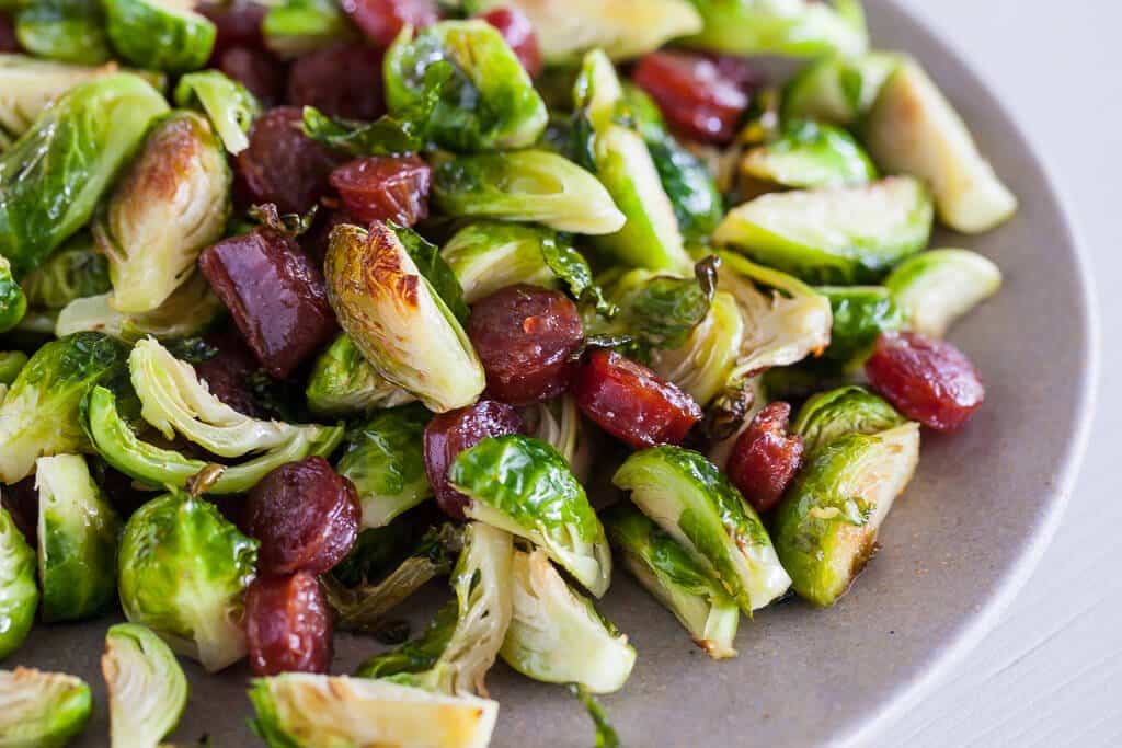 Roasted Brussels Sprouts with Chinese Sausage Recipe