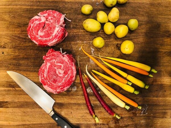 Ribeye Cap Steak - one pan dinner for two • Steamy Kitchen Recipes
