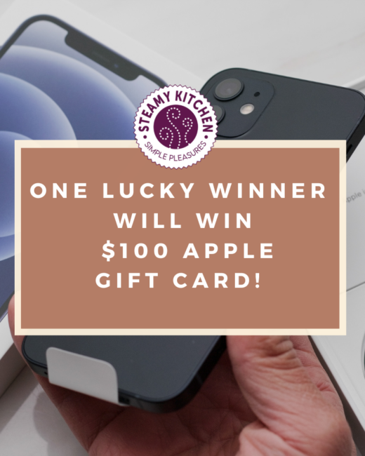 DAY 26: $100 Apple Gift Card Giveaway • Steamy Kitchen Recipes Giveaways