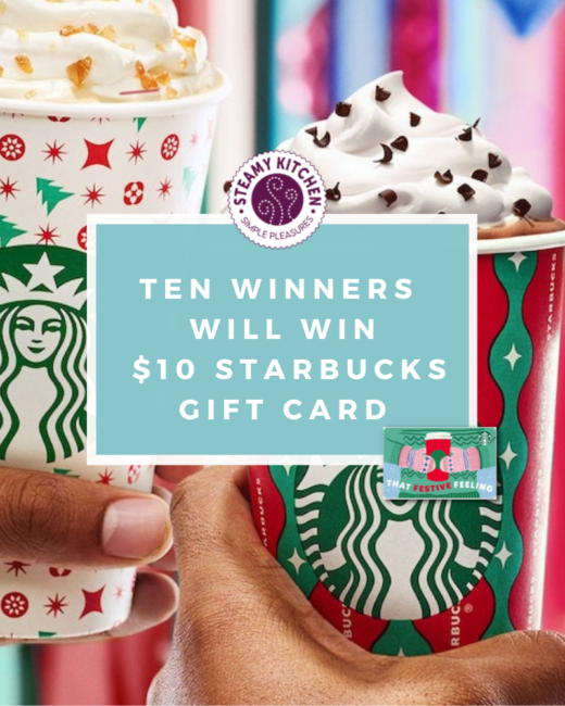 Snowflakes and Starbucks Instant Win • Steamy Kitchen Recipes Giveaways