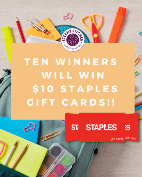 Staples School Supplies Instant Win • Steamy Kitchen Recipes Giveaways
