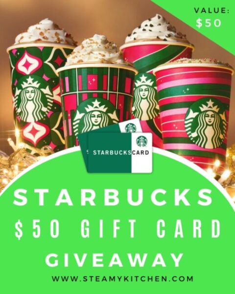$50 Starbucks Gift Card Giveaway • Steamy Kitchen Recipes