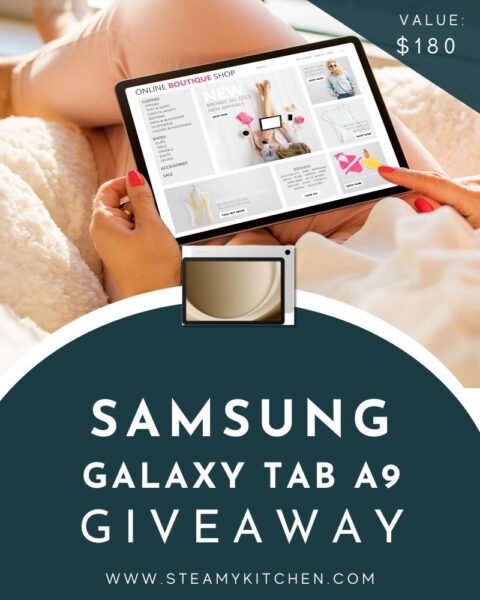 Samsung Galaxy Tab A9 Giveaway • Steamy Kitchen Recipes